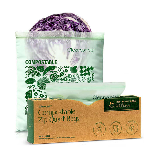 Compostable* Zip Quart Bags – Cleanomic