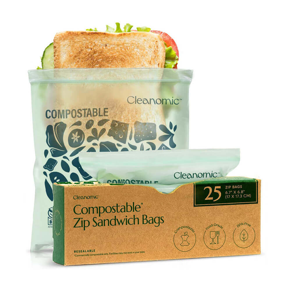 Compostable* Zip Sandwich Bags – Cleanomic