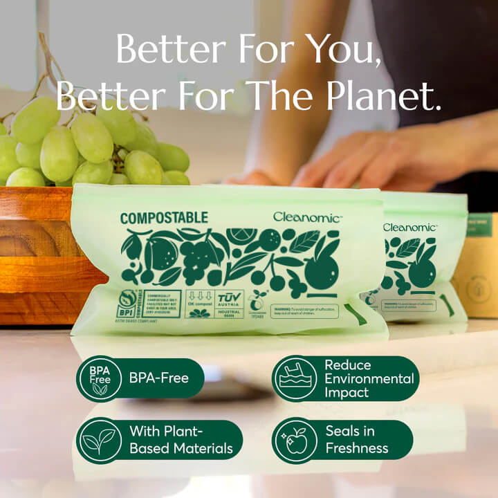 Compostable* Zip Snack Bags – Cleanomic