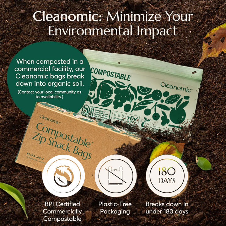 Compostable* Zip Snack Bags – Cleanomic