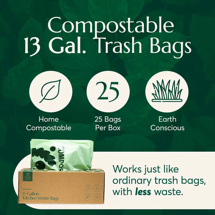Compostable 13-Gallon Trash Bags – Cleanomic