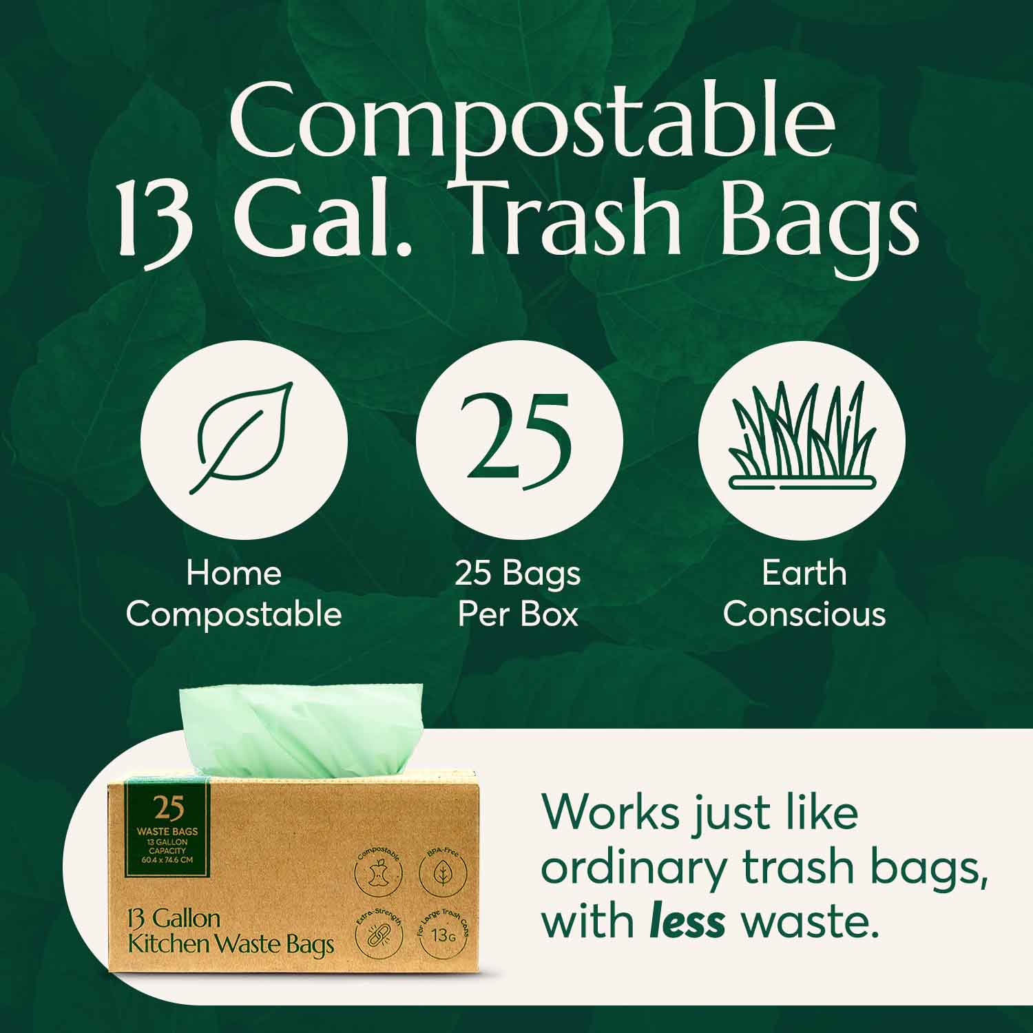 Compostable* 13-Gallon Trash Bags – Cleanomic