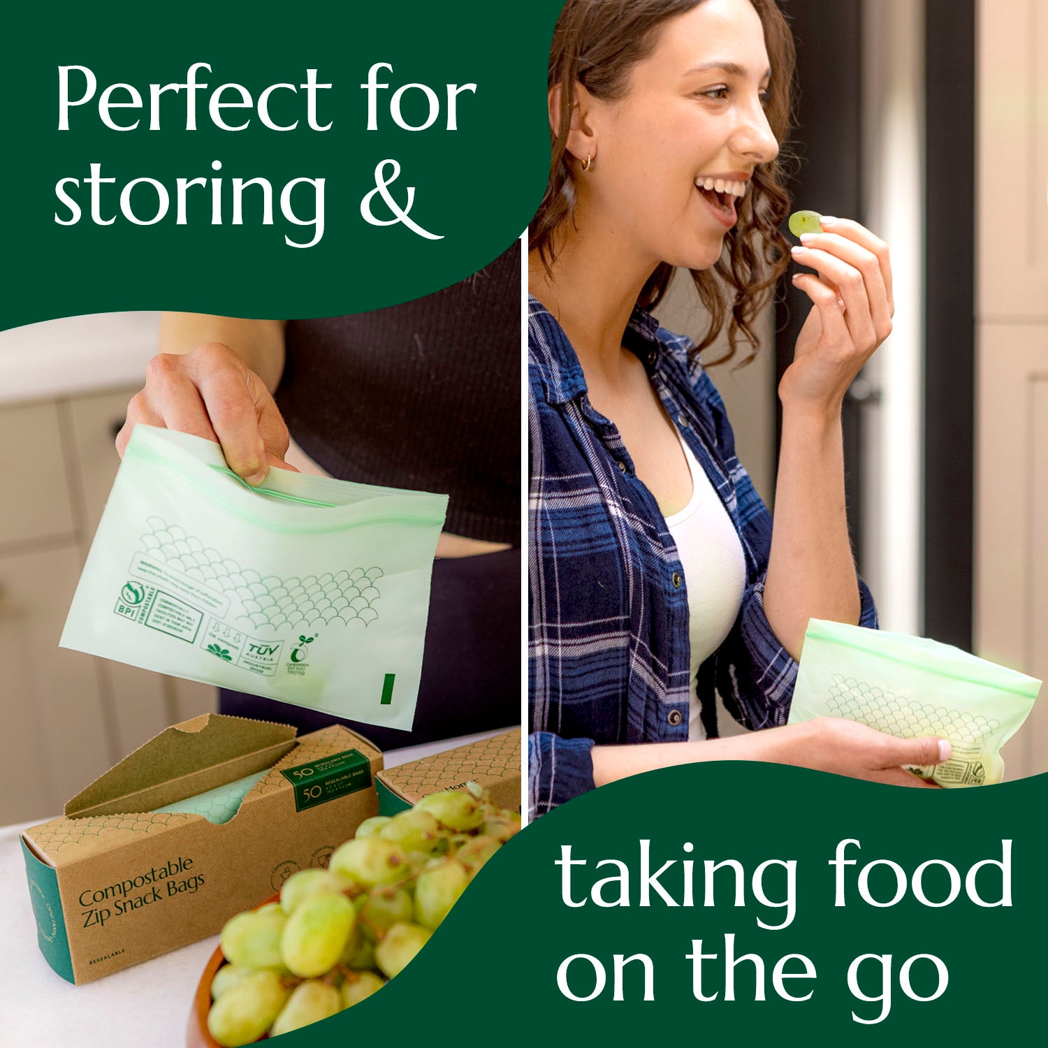 Compostable* Zip Snack Bags – Cleanomic