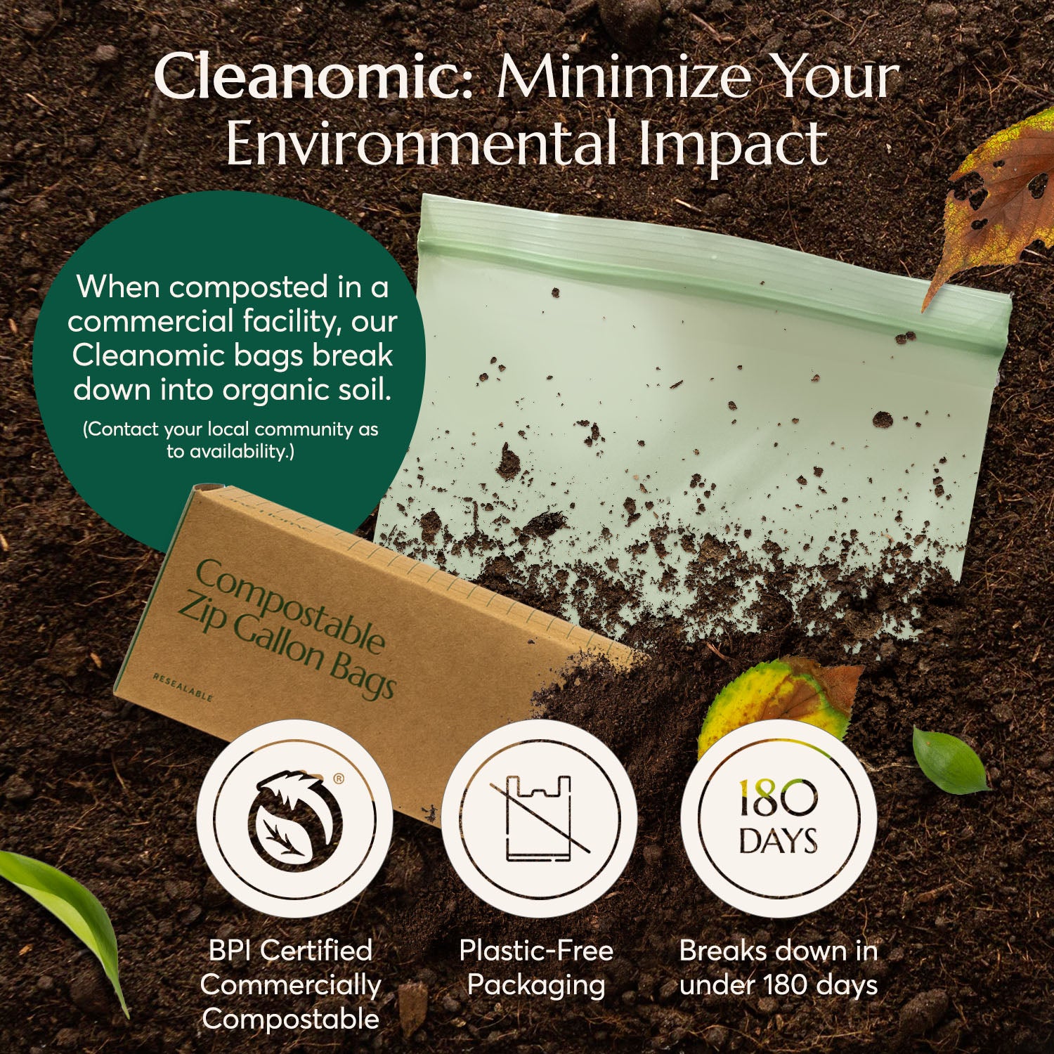 Compostable* Zip Gallon Bags – Cleanomic
